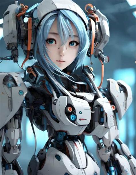 Anime Female Robot From The Future Digital Art Etsy