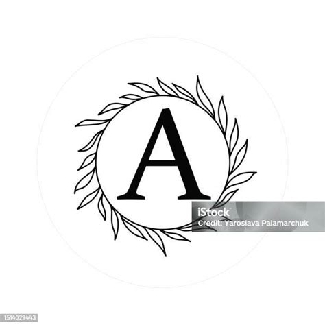 둥근 꽃무늬 프레임이 있는 문자 A 이니셜 벡터 모노그램 로고 Cricut 파일 0명에 대한 스톡 벡터 아트 및 기타 이미지 0명 기업 비즈니스 꽃 식물 Istock
