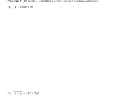 Solved Problem Points Construct A Circuit For Each Chegg