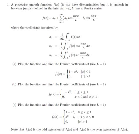 Solved 1 A Piecewise Smooth Function Fx It Can Have