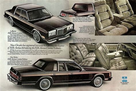 1980 Chrysler Lebaron Fifth Avenue And New Yorker Fifth Avenue Limited