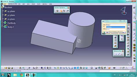 Boolean Operation By Catia Youtube