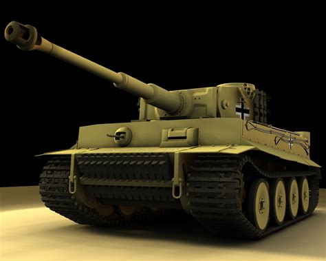 3d Late Tiger 1 Tank Model