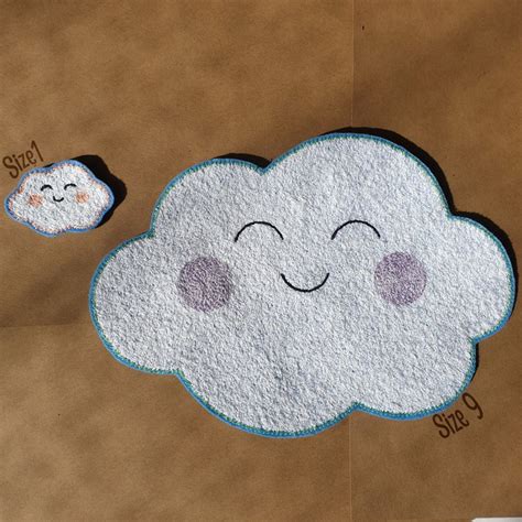Fuzzy Cloud X9 Sizes Machine Embroidery Design File Kawaii Instant Digital File Zip X6
