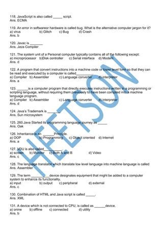 Computer Fundamental MCQ Most Important Question PDF