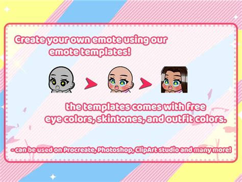 100 Emote Base Template For Twitch Discord Youtube Procreate Custom Brush Etsy