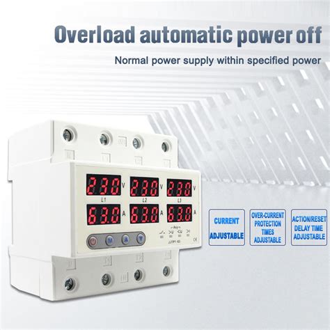 Защитно реле Din 3p N Трифазно Релейно Волтметър Амперметър Пренапрежение и понижено