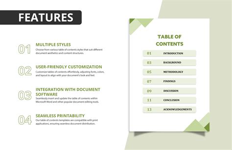 Minimalist Table Of Contents Template In Word Download Template Net