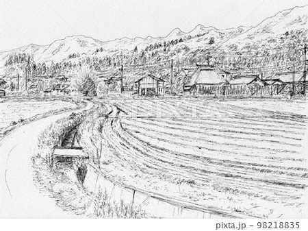 里山の風景のイラスト素材 98218835 PIXTA