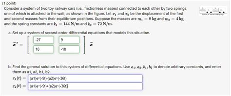 SOLVED Point Consider System Of Two TOy Railway Cars I E