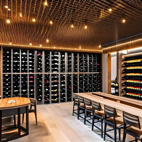 A Modern Wine Tasting Room With A Glass Enclosed Wine Cellar Wine