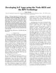 Developing The IOT Apps Using NodeRED And RPI V Pdf Developing IoT Apps Using The Node RED