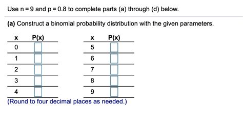 Solved Use N 9 And P 0 8 To Complete Parts A Through D Chegg Com
