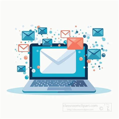 Computer Clipart Sending A Receiving Emails From Laptop Computer