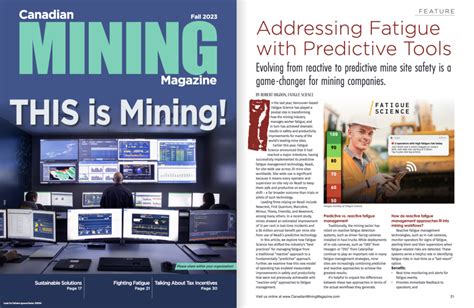 Fatigue Science Featured In Canadian Mining Magazine For Predictive