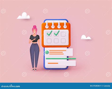 Woman Planning Work Tasks Filling Check List Making Schedule Using Calendar Business And