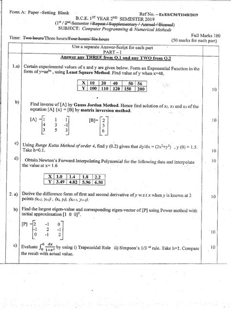 1st Year 2nd Sem Cpnm 2019 Pdf