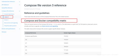 Docker Compose与docker的版本对应关系表docker Csdn专栏