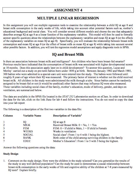 Assignment Multiple Linear Regression In This Chegg