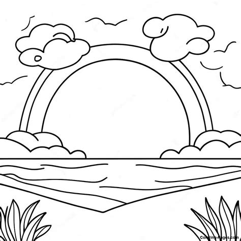 Colorful Sunset Sky Coloring Page Coloring