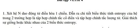 SOLVED Xét h N dao ng t i u hòa chi u D n ra chi ti t bi u th c tính entropy c a h