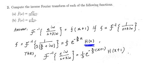 [math] inverse fourier transform where did the heaviside function