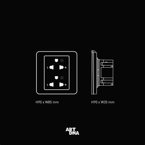 ART DNA รน A61 Double 3 PIN Socket สดำ design switch สวตซไฟโมเดรน สวตซไฟสวยๆ ปลกไฟสวย