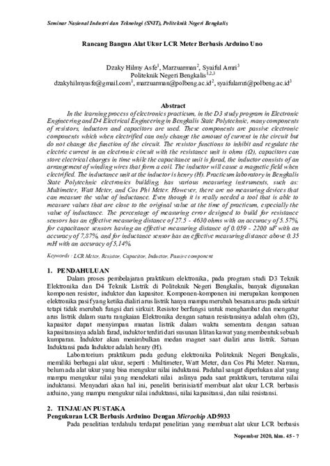 Pdf Rancang Bangun Alat Ukur Lcr Meter Berbasis Arduino Uno
