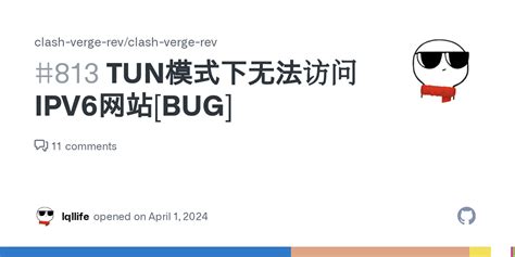 Tun模式下无法访问ipv6网站 Bug · Issue 813 · Clash Verge Revclash Verge Rev · Github