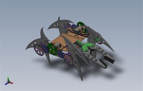 蜘蛛仿生机器人 SOLIDWORKS 2010 模型图纸免费下载 懒石网