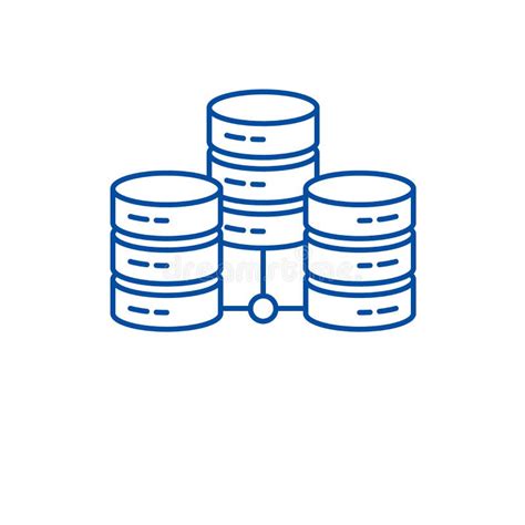 Data Center Line Icon Concept Data Center Flat Vector Symbol Sign Outline Illustration Stock