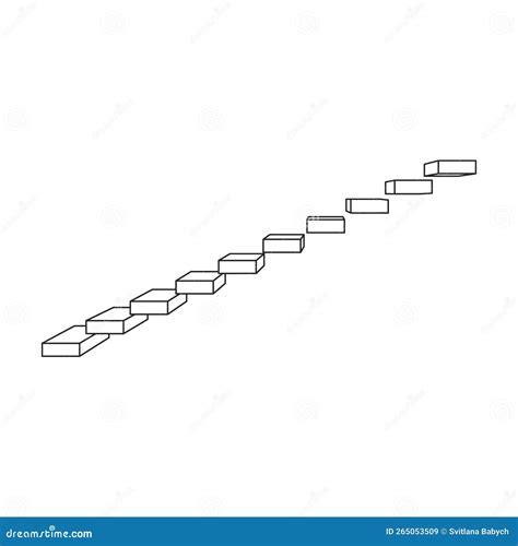Icono Vectorial De Stair Iconcontorno Vectorial Aislado En Escalera De Fondo Blanco Ilustración
