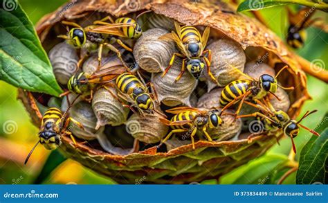 Yellowjacket Wasp On Nest A Detailed Look At Natures Architecture And