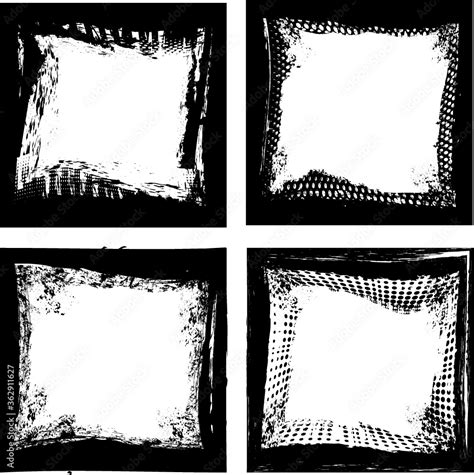 Grunge Frame Borders Vector Collection Stock Vector Adobe Stock