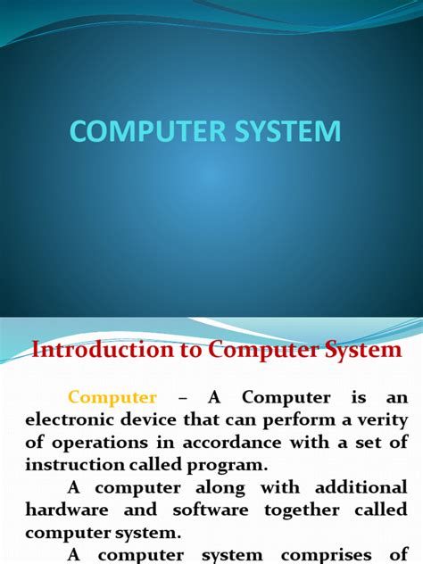 Class 11 Chapter 1 Computer System Pdf Computer Data Storage Central Processing Unit