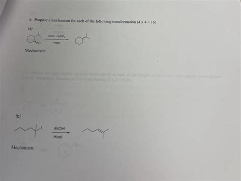 Solved Propose A Mechanism For Each Of The Following Chegg Com