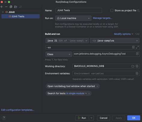 Rundebug Configuration Junit Intellij Idea Documentation