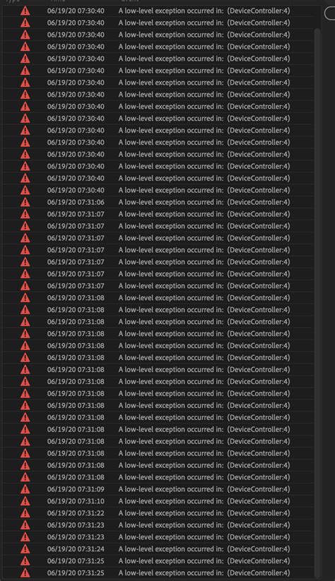 solved how to fix a low level exception occurred in dev adobe