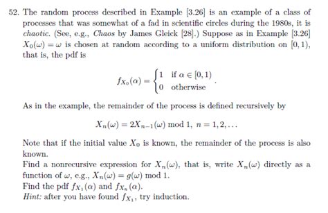 Solved The Random Process Described In Example 3 26 Is An Chegg Com