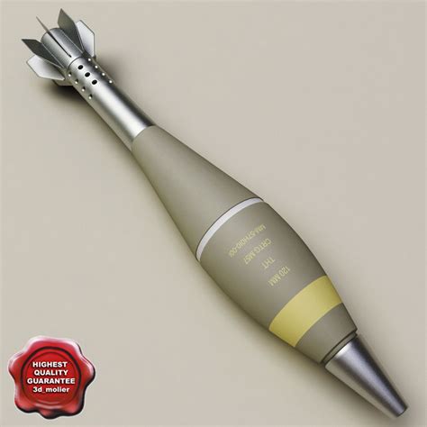 Us Mortar Grenade 120mm 3d Model 28 3ds C4d Fbx Lwo Max Ma