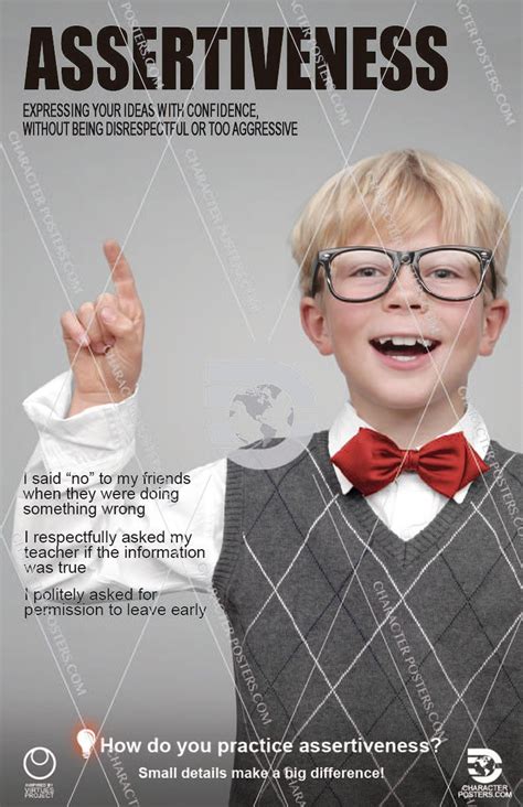 Assertiveness Poster Character Education Free Assertiveness Character Education Aggressive