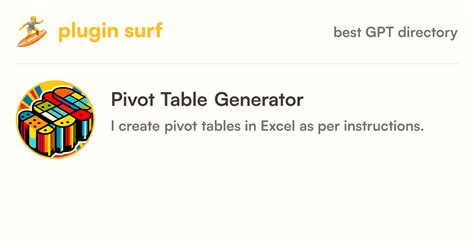 Pivot Table Generator Gpt Information Latest Updates And Reviews 2024