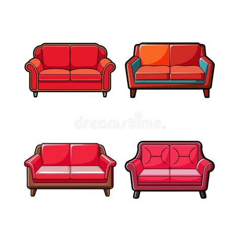 Set Of Stylish Reclining Sofa Design Stock Vector Illustration Of Interior Office 363730397