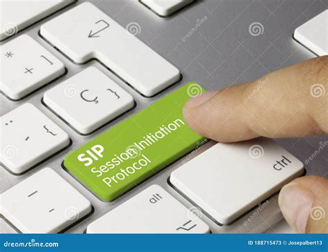 sip session initiation protocol inscription on green keyboard key stock image image of