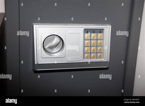 Code Lock On The Safe Keyboard Combination Door Stock Photo Alamy
