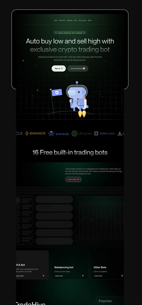 Crypto Trading Bot Landing Page Behance