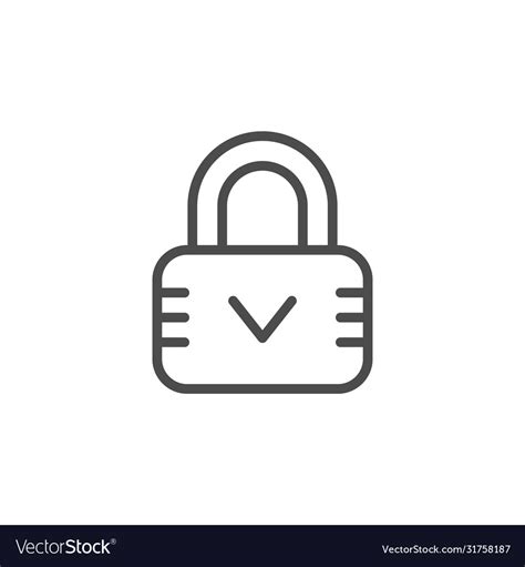 Approved Lock Security Line Outline Icon Vector Image