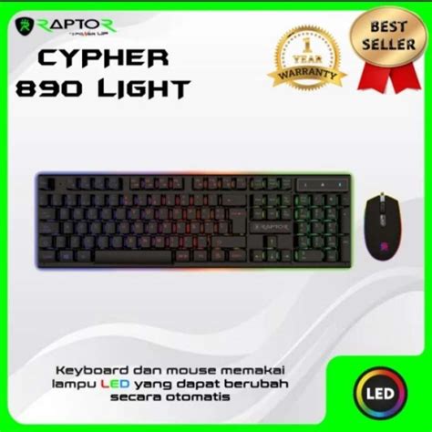 Promo Raptor Combo Keyboard Mouse Gaming Resmi Key Mos Game Lampu Rgb