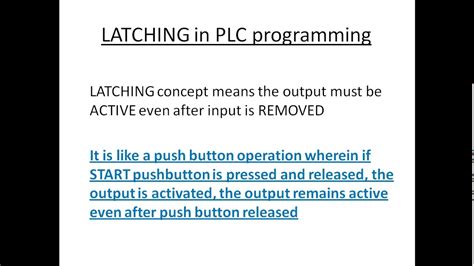 Latching In Plc Programming Youtube