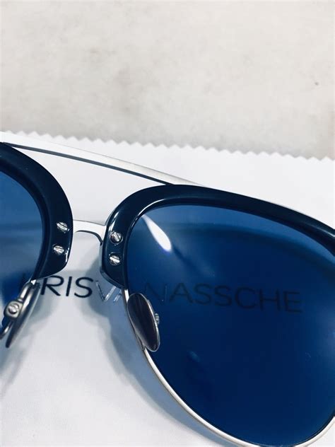 Authentic New Linda Farrow X Kris Van Assche Acetate And Mental Aviator